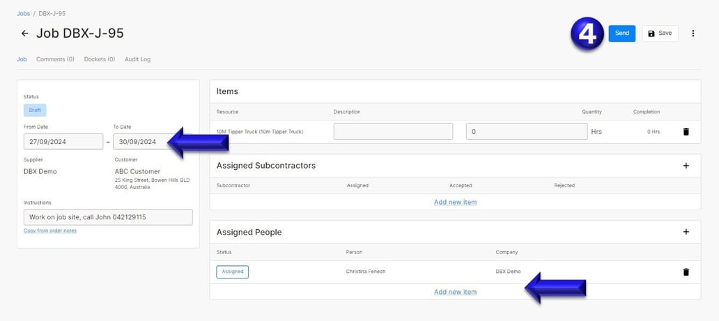 How to create a Job Allocation - Web View