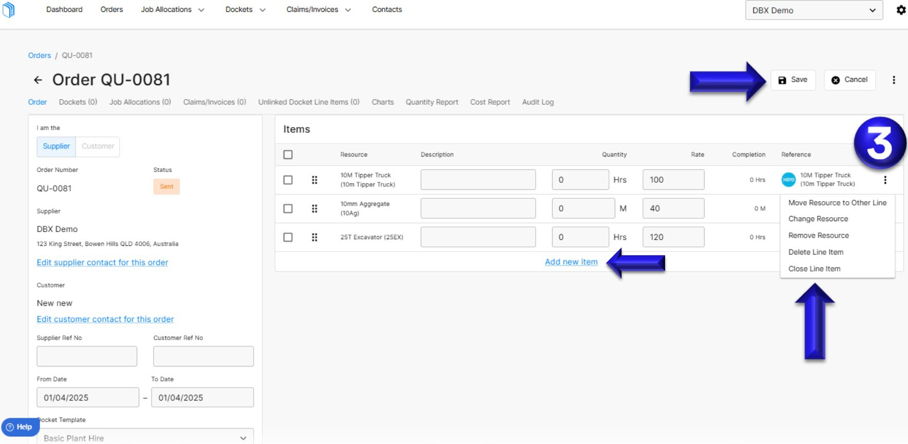 How to Edit a Order - Items/Resources - Web View