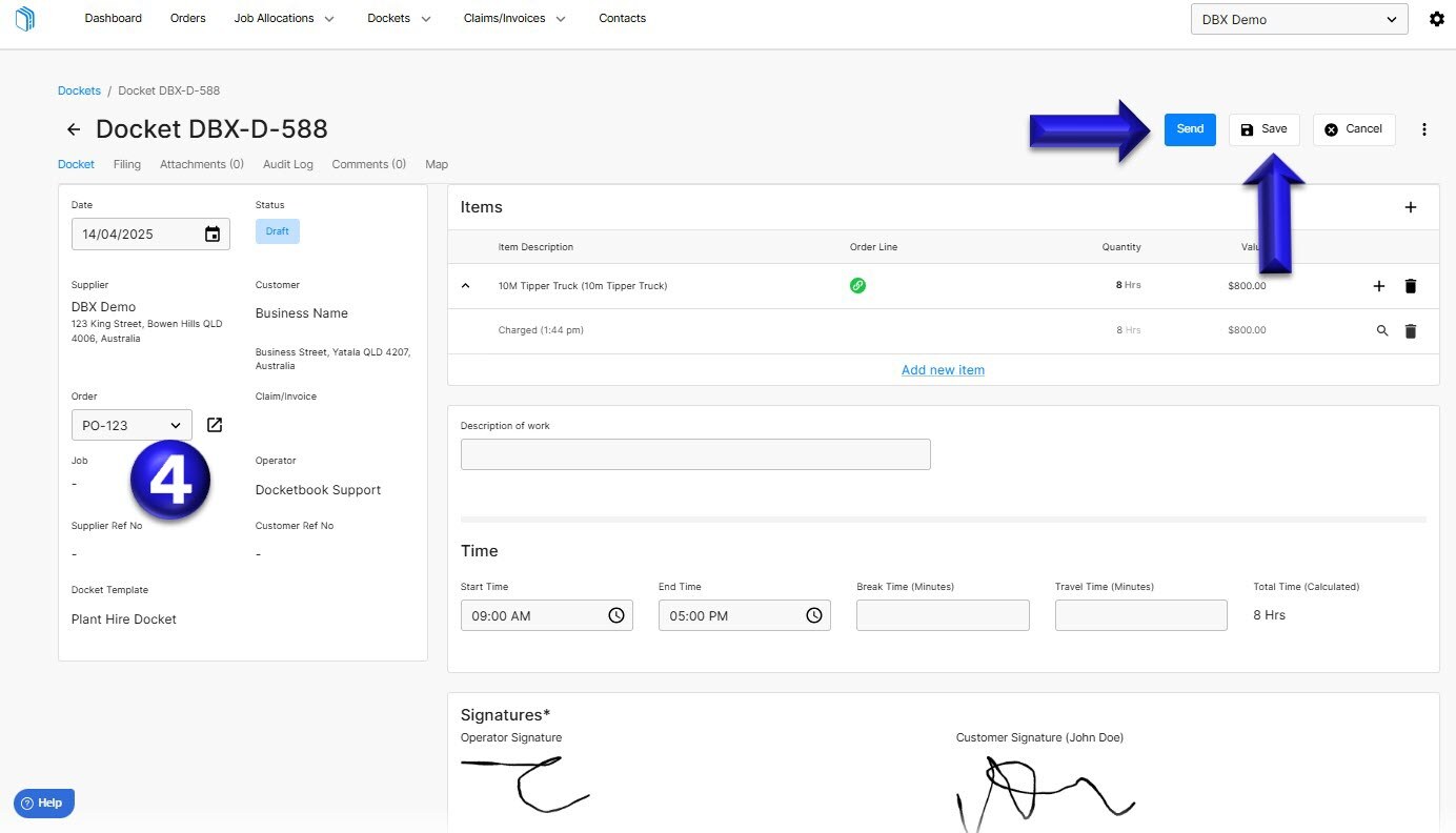 How to change the Order on a Sent Docket - Web View