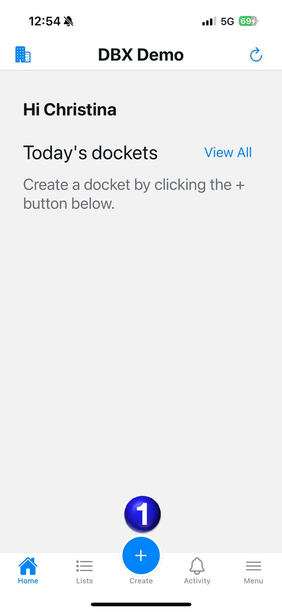 Create a new Docket in Docketbook - Site Dockets App