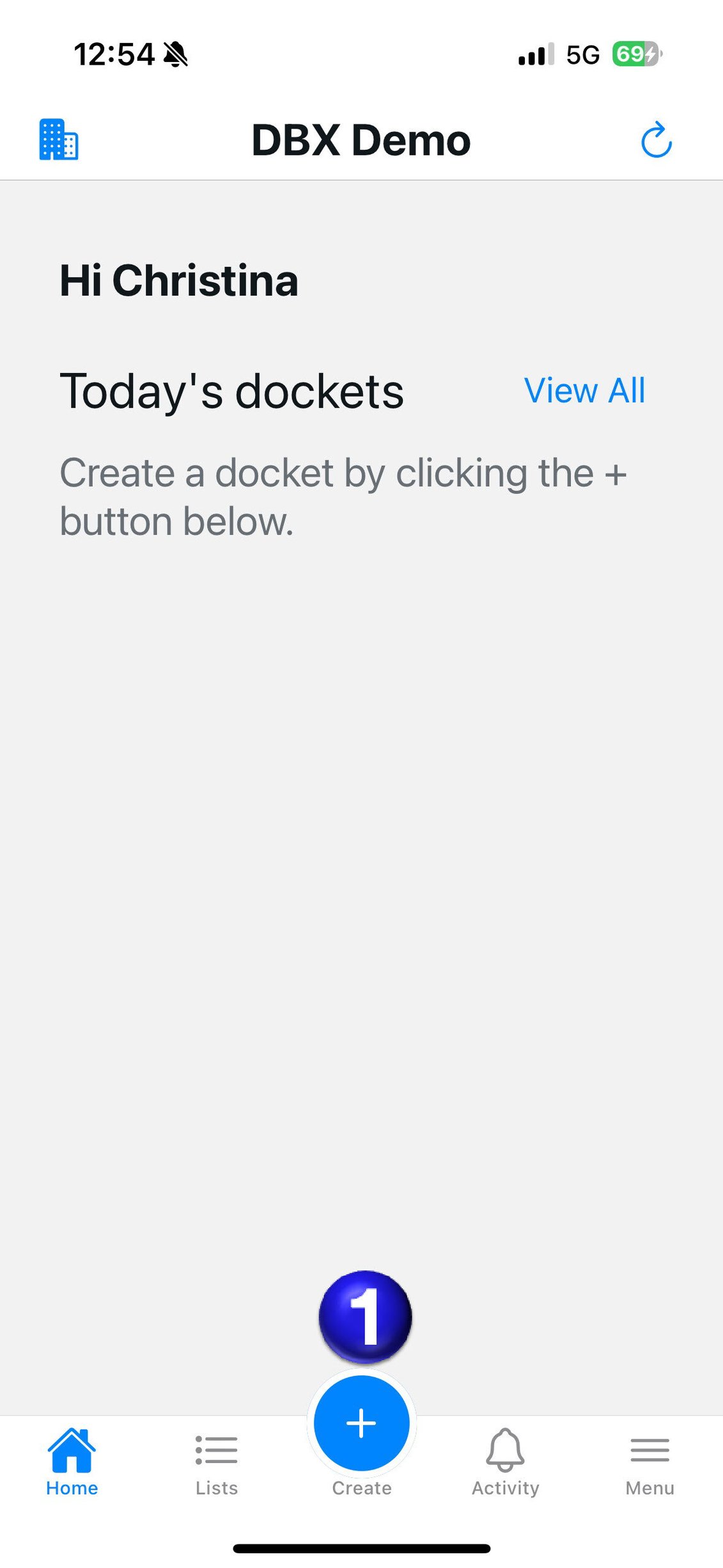 Create a new Docket in Docketbook - Site Dockets App