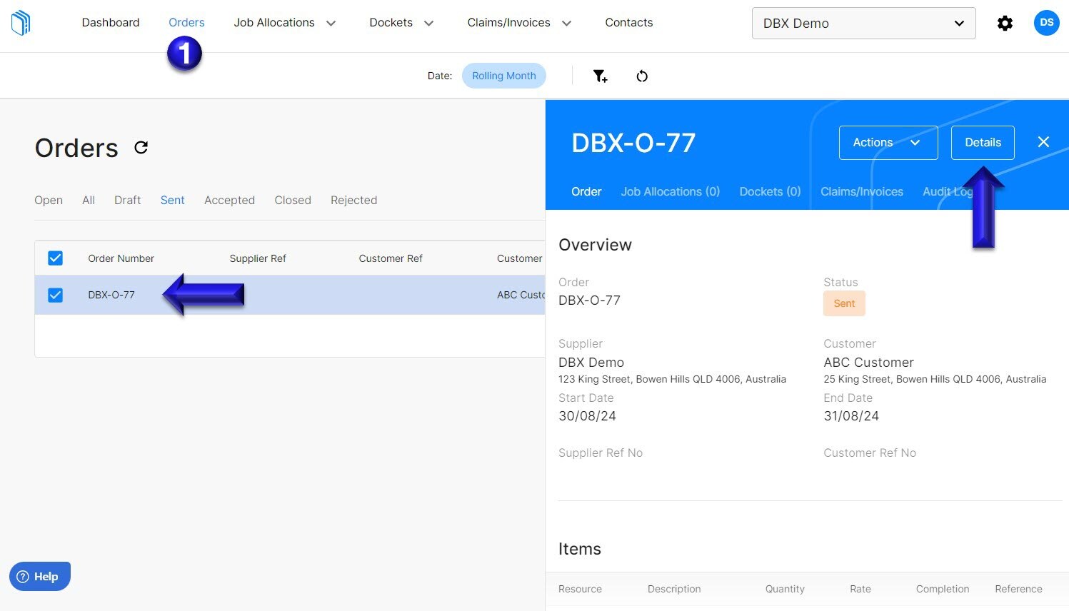 How to create a Job Allocation - Web View