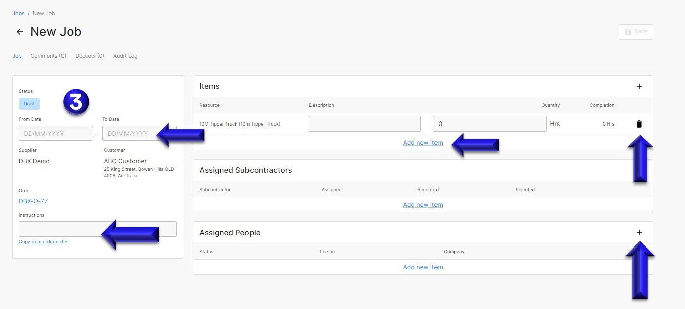 How to create a Job Allocation - Web View