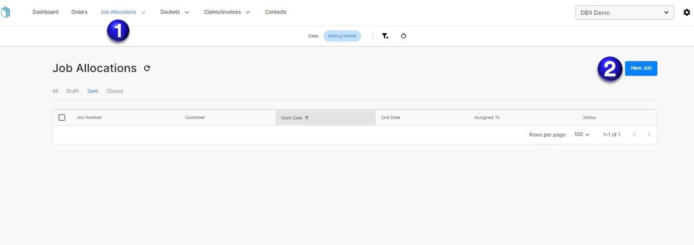 How to create a Job Allocation - Web View