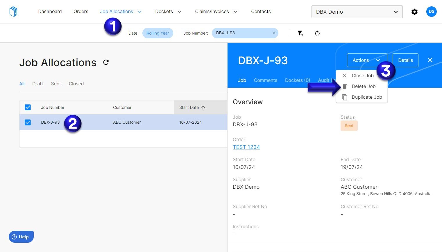 How to Delete a Job Allocation - Web View