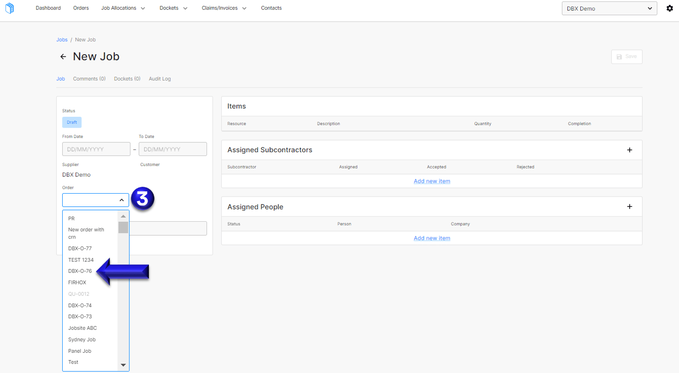 How to create a Job Allocation - Web View