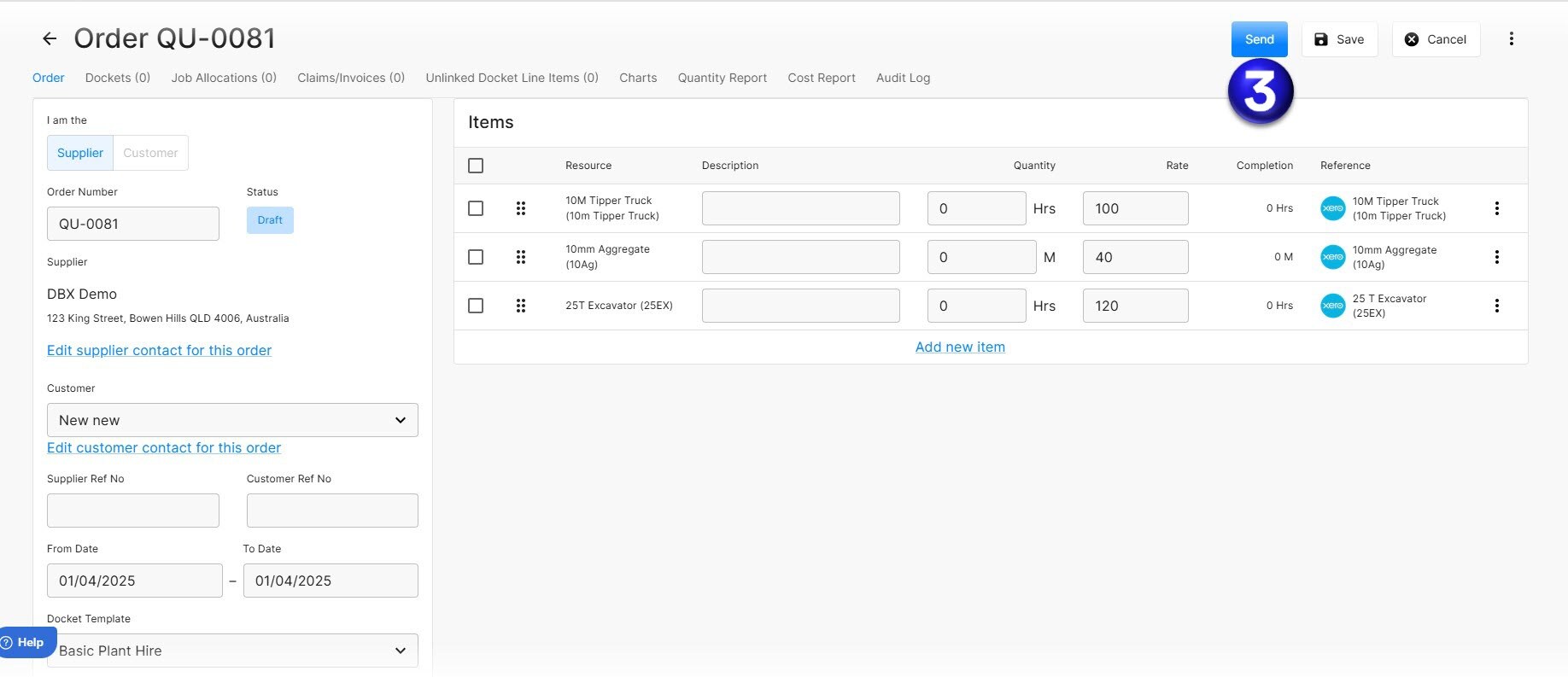 Create an Order from Xero Quote