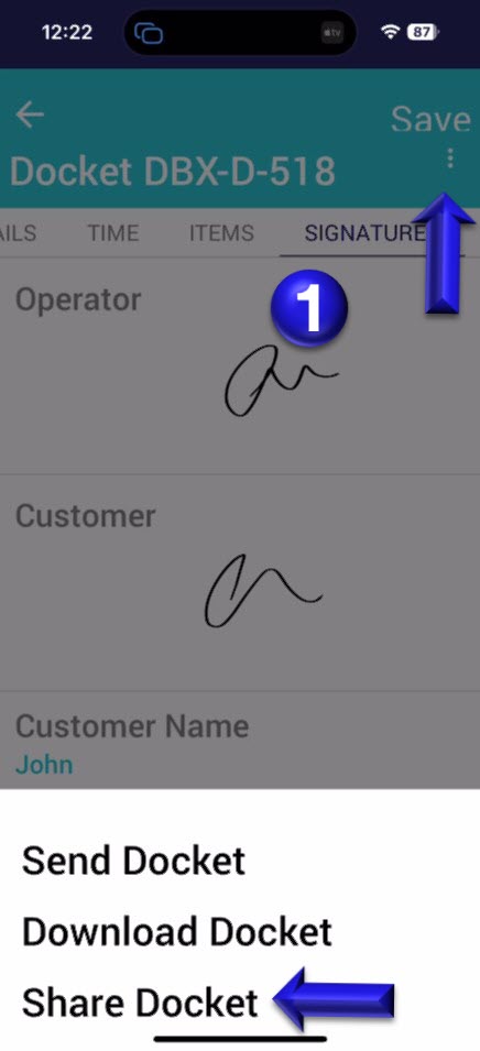 Share a Docket on the Docketbook App
