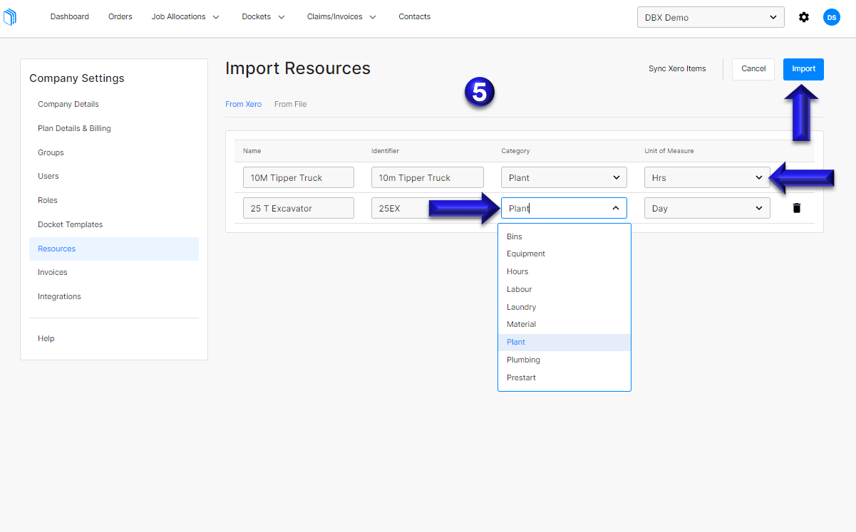 Import Xero Resources and Customers to Docketbook
