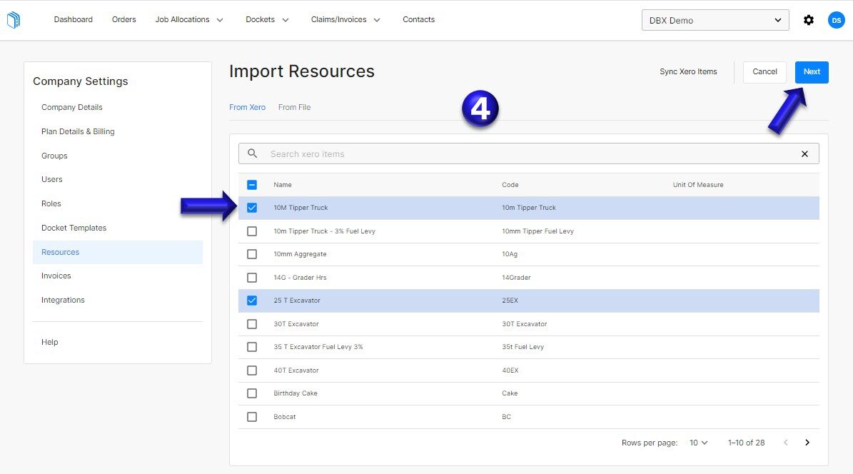 Import Xero Resources