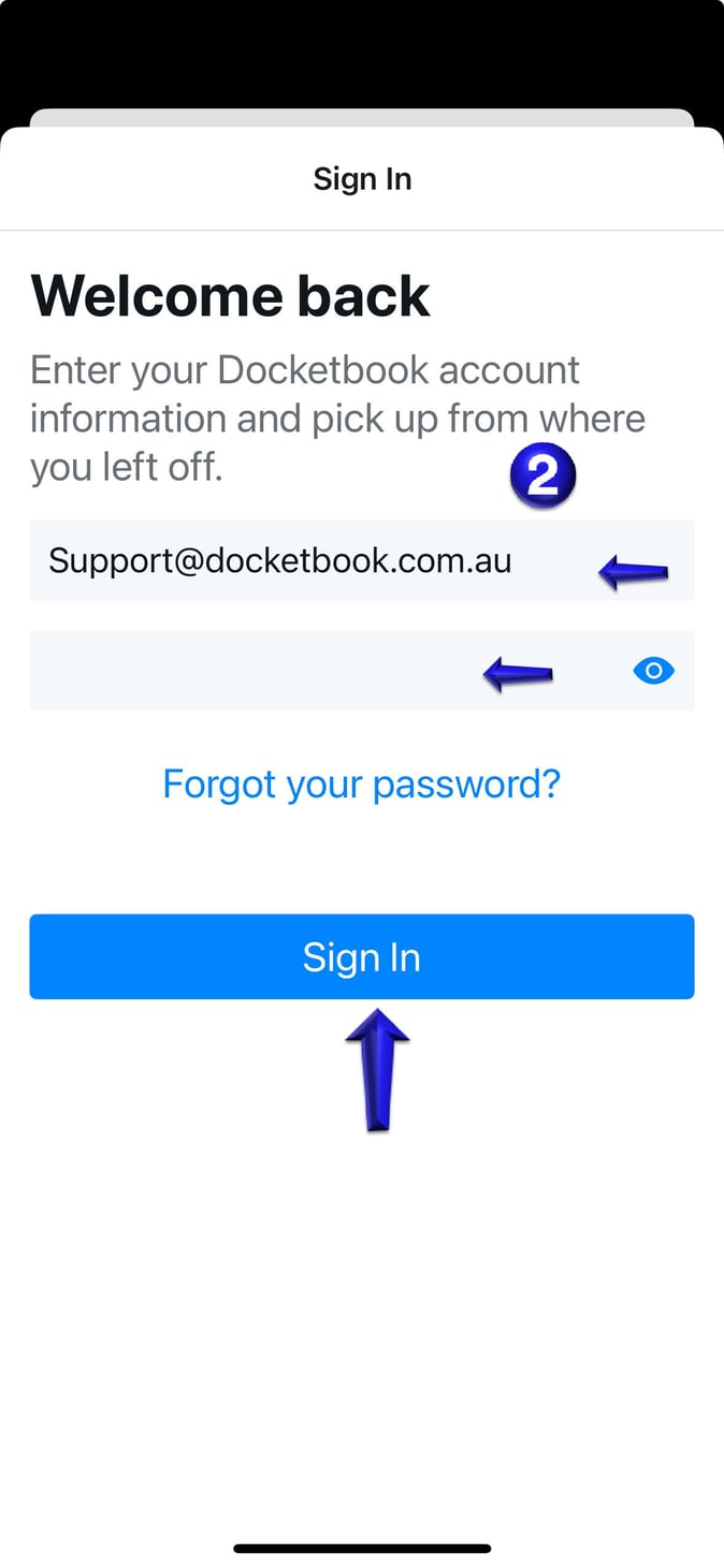 Sign in to Docketbook - Site Dockets App