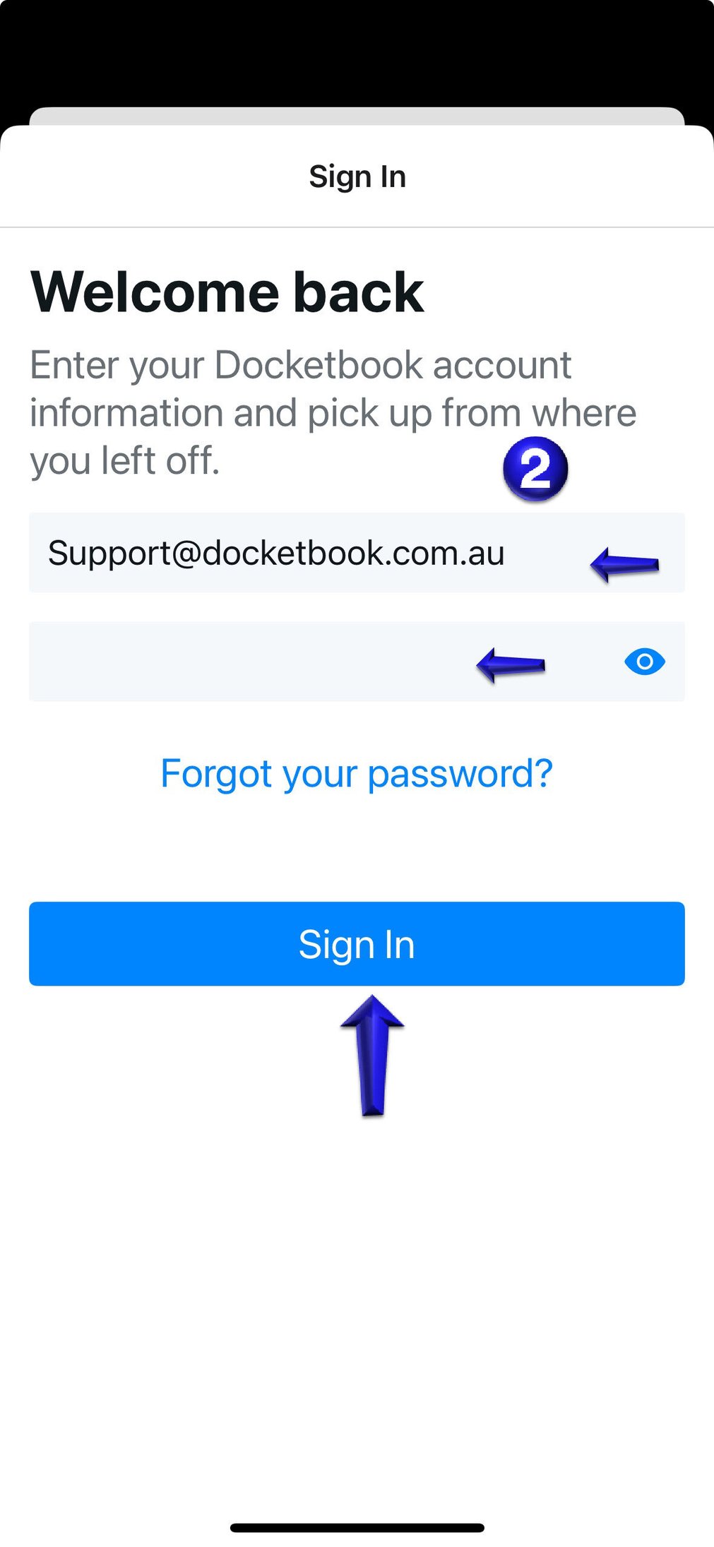 Sign in to Docketbook - Site Dockets App