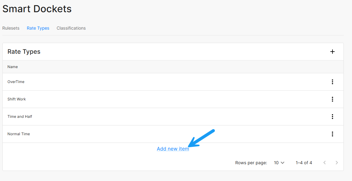 Setting up Rate Types
