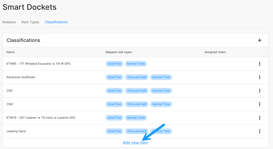 Setting up Classifications
